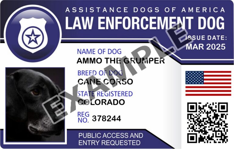 Law Enforcement Dog - Instant Service And Support Dog Documents